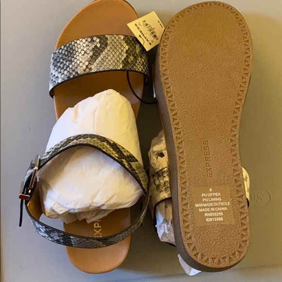 Express | Shoes | Express Snake Animal Print Platform Sandals | Poshmark